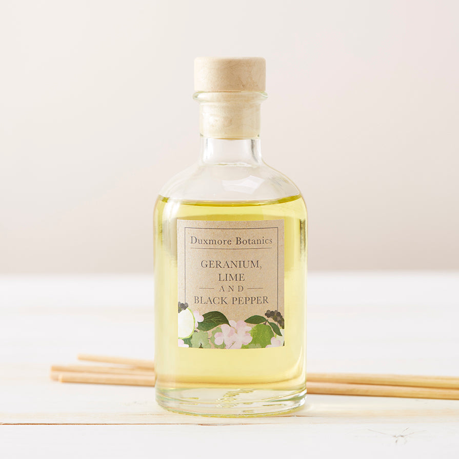 Geranium, Lime & Black Pepper Reed Diffuser – DuxmoreBotanics